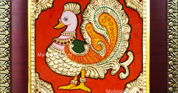 Annam Swan / Anna Pakshi Tanjore Painting, Buy Anna Pakshi Tanjore ...