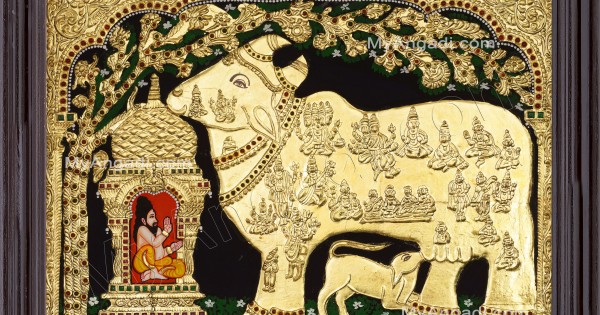 Komatha with Saint Tanjore Painting
