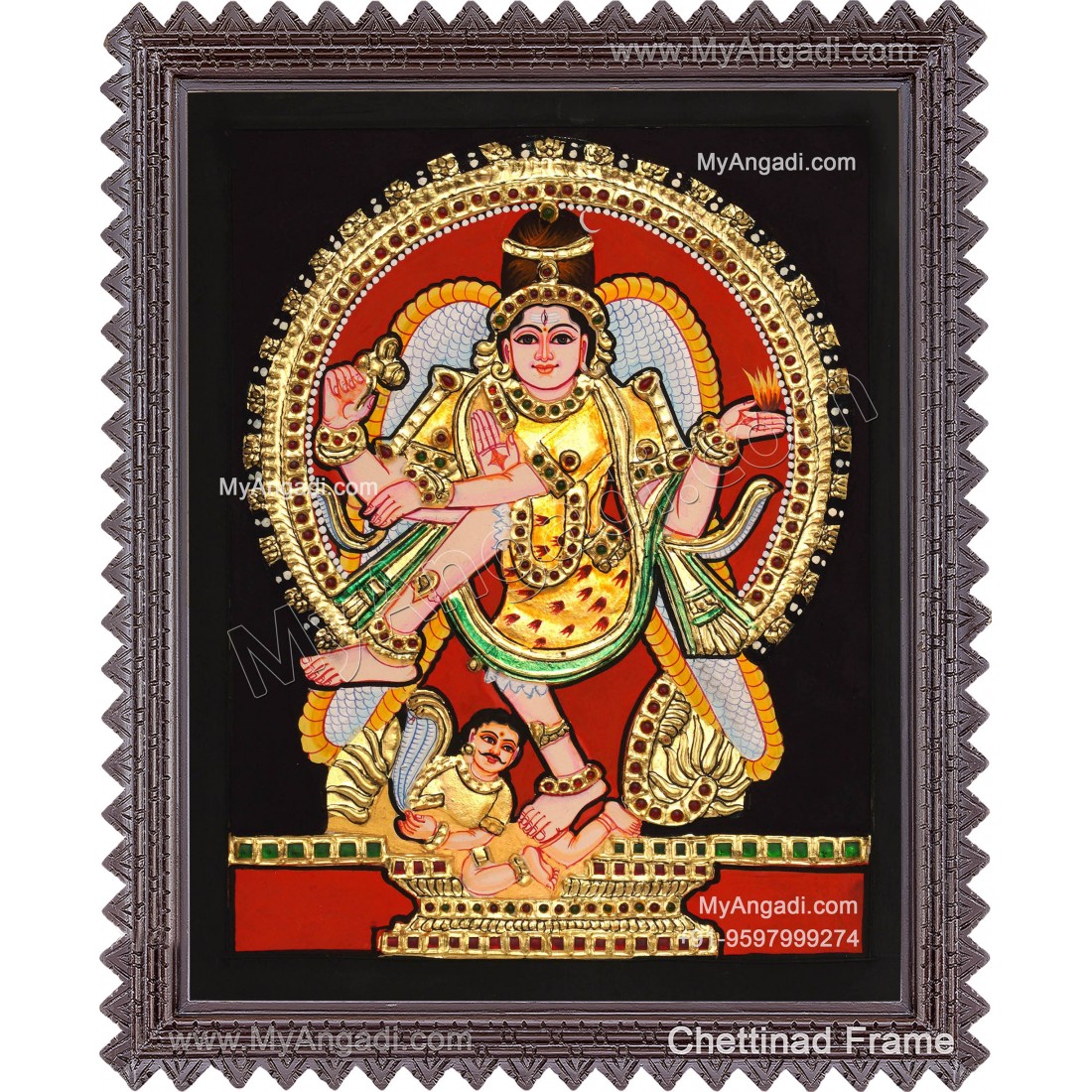 Natarajar Dance Tanjore Painting, Nataraja Tanjore Painting