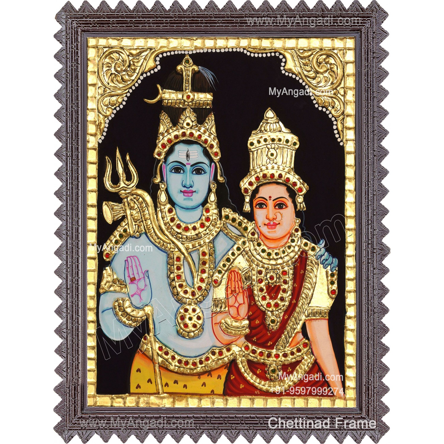 Shivan Parvathi Tanjore Paintings