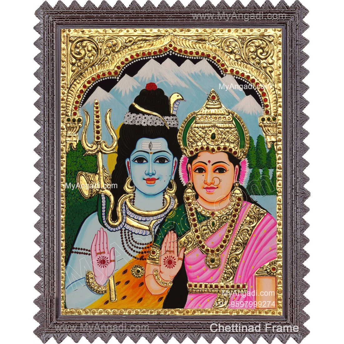 Sivan Parvathi Tanjore Painting