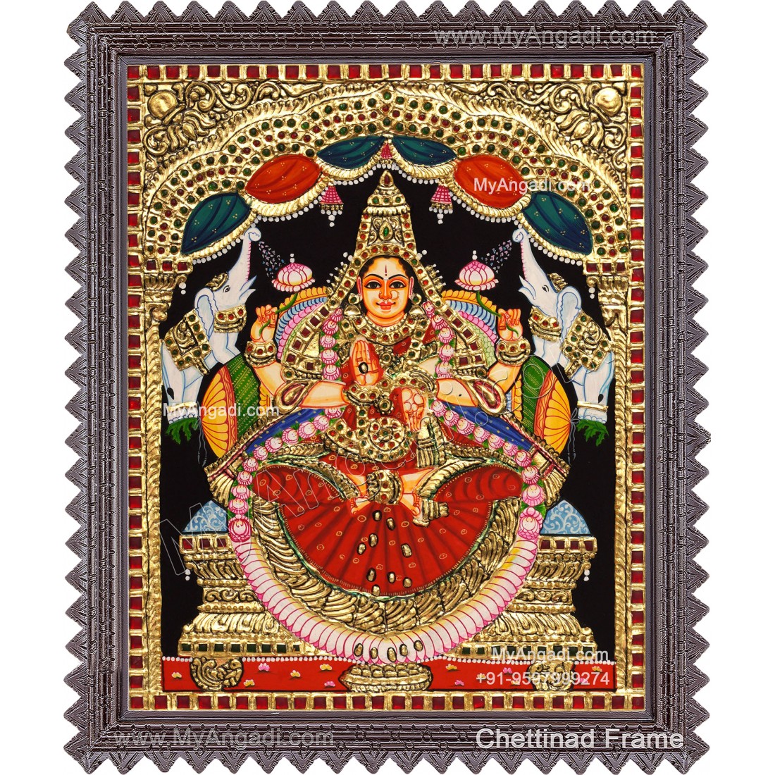 Gajalakshmi Tanjore Painting