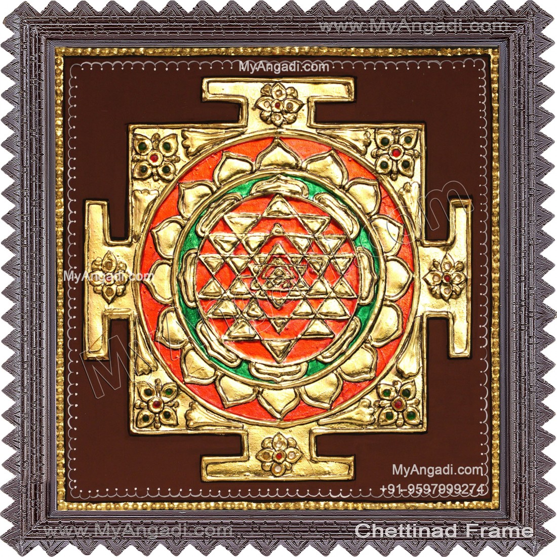 Sri Chakram Tanjore Painting