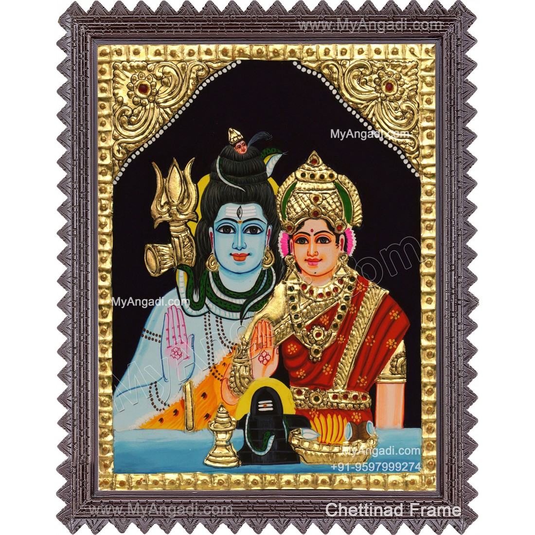 Shivan Parvathi Tanjore Paintings
