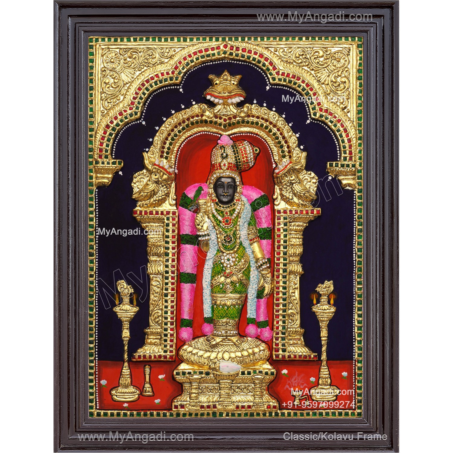 Meenakshi Amman 3D Tanjore Painting - Buy Tanjore Paintings Online ...
