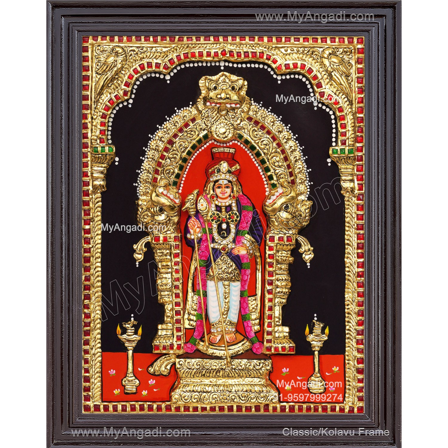 palani Raja Alangara Murugan 3D Tanjore Painting