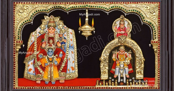 3D Devaki Krishna Lakshmi Ravalnath Tanjore Painting