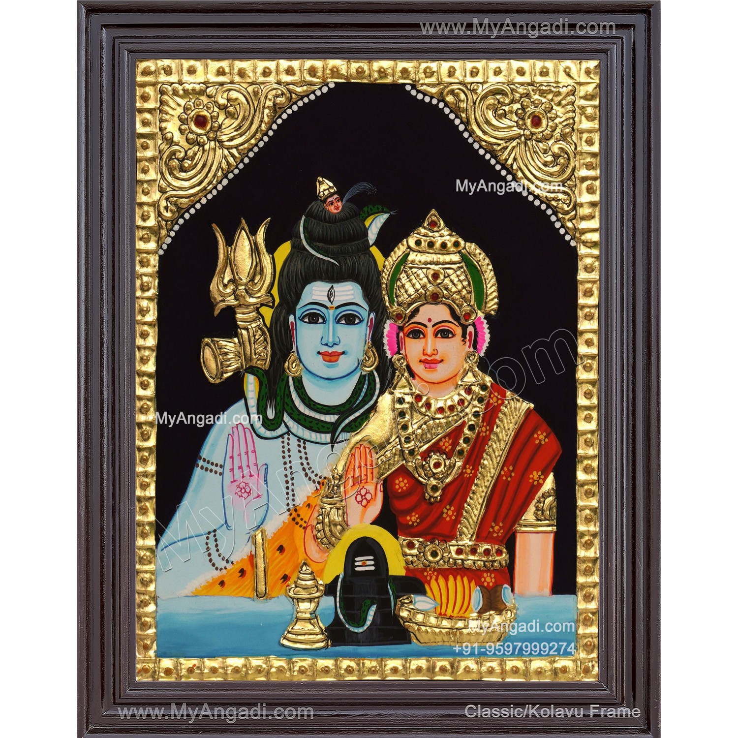 Shivan Parvathi Tanjore Paintings