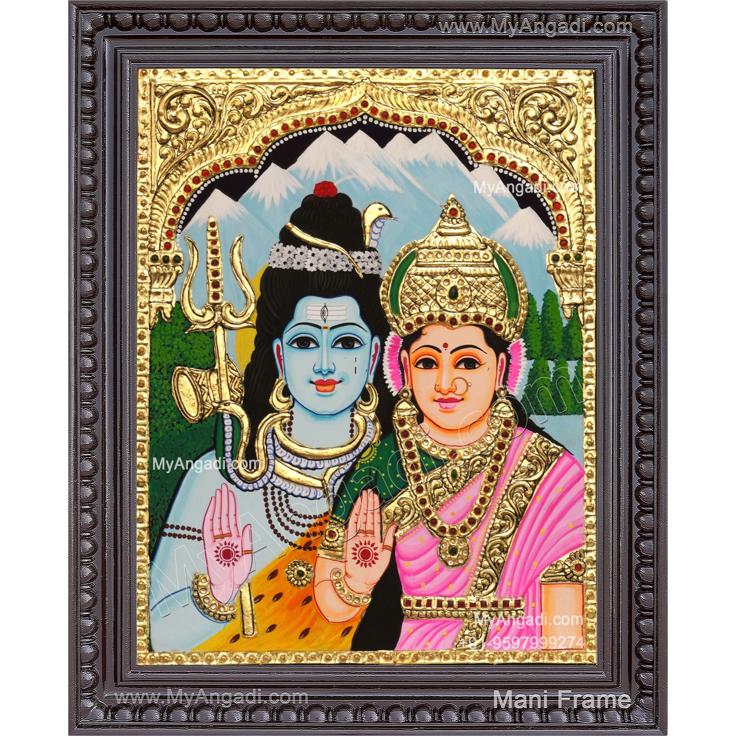 Sivan Parvathi Tanjore Painting