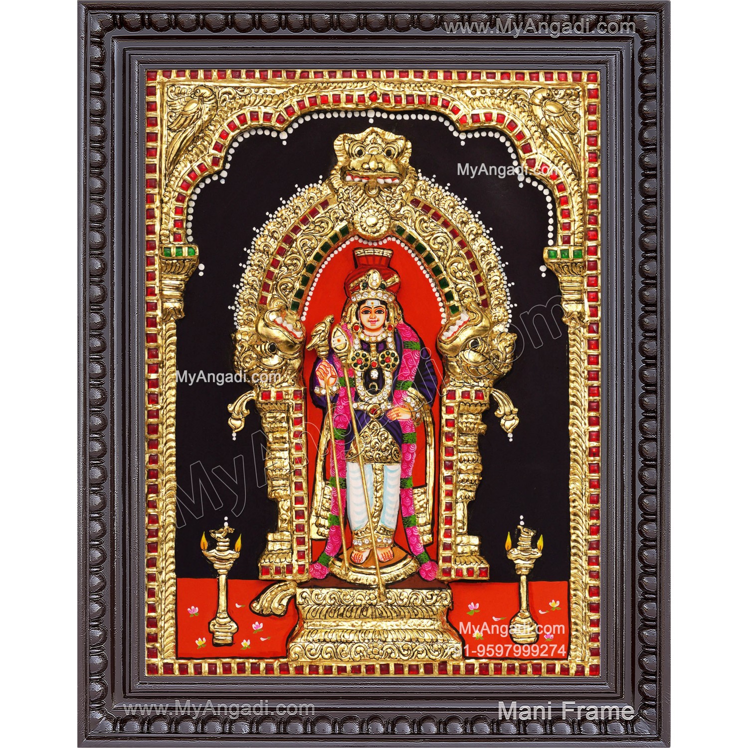 palani Raja Alangara Murugan 3D Tanjore Painting