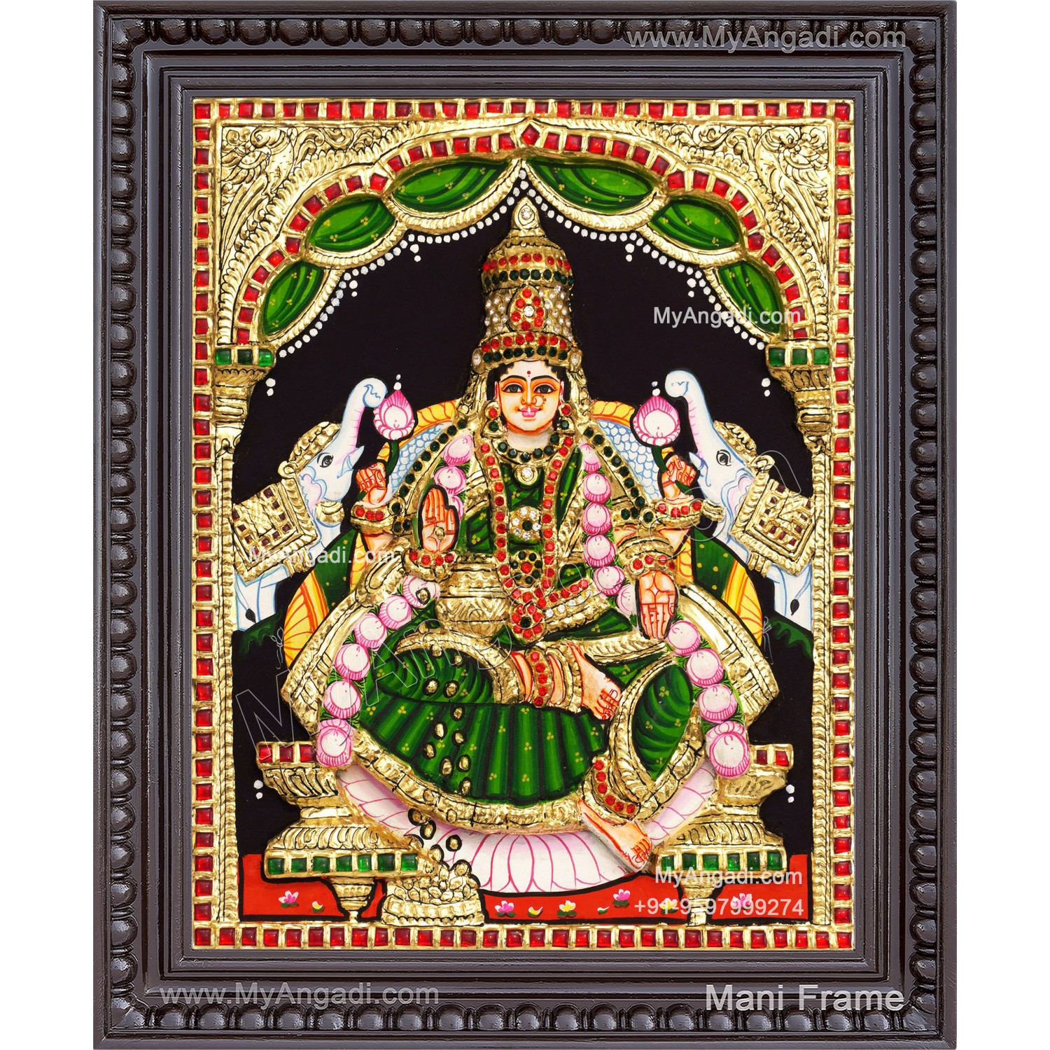 3D Gaja Lakshmi Tanjore Painting