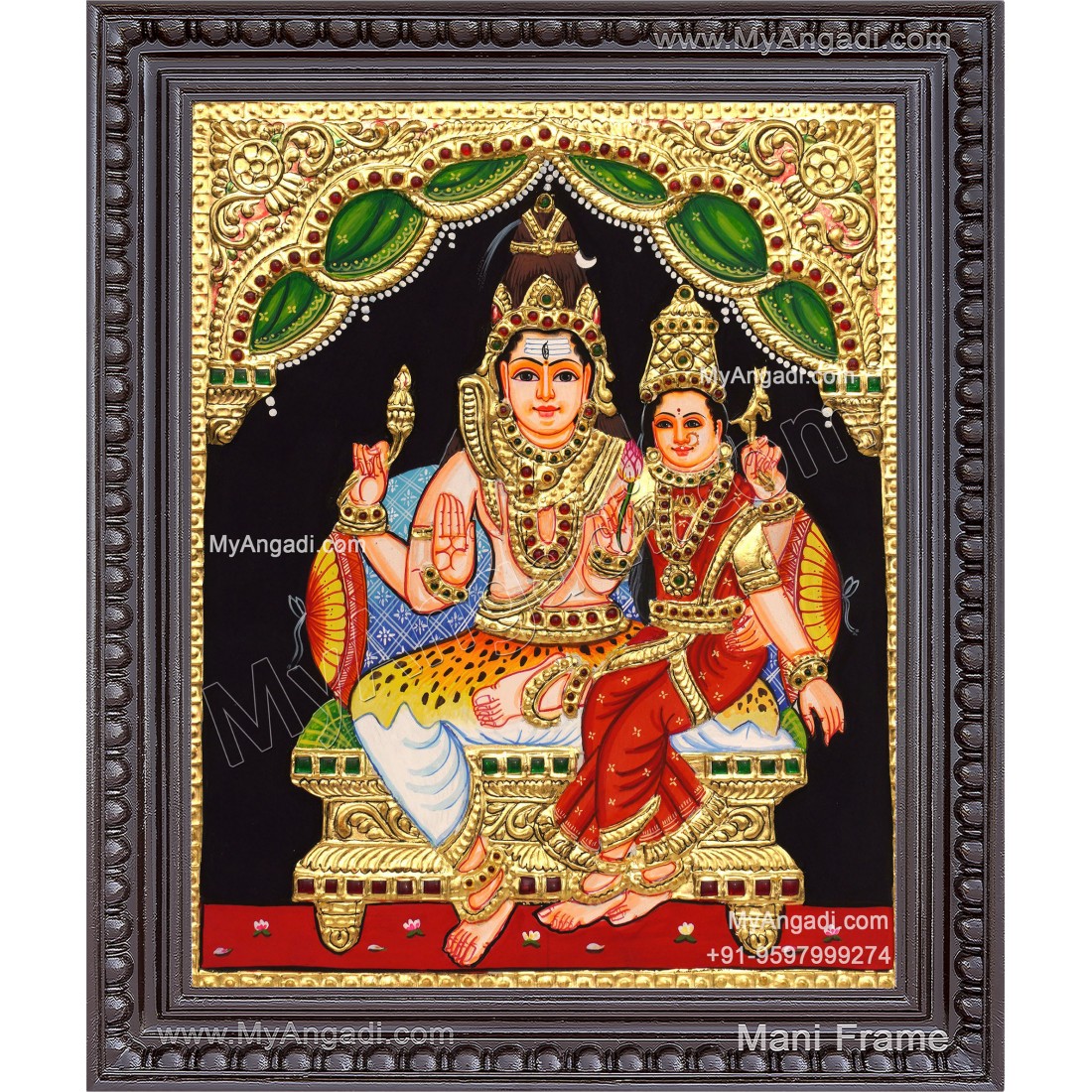 Shivan Parvathi devi Tanjore Painting
