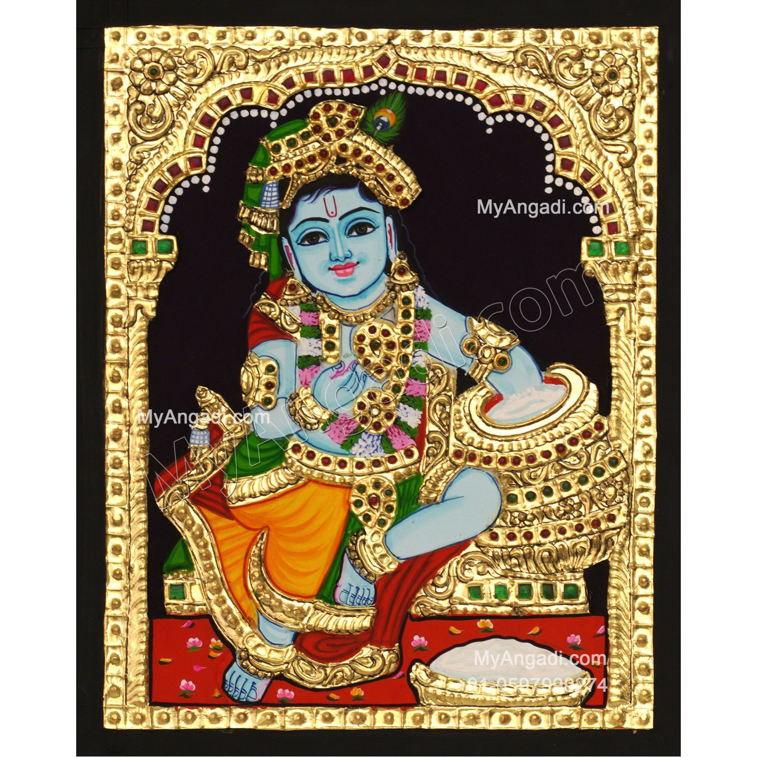 Butter Krishna Tanjore Painting