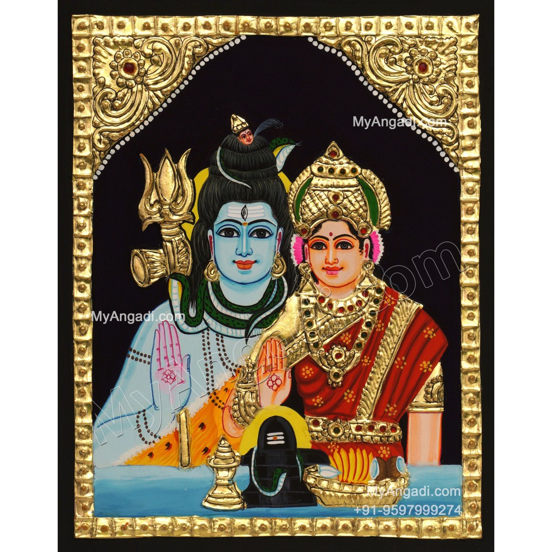 Shivan Parvathi Tanjore Paintings
