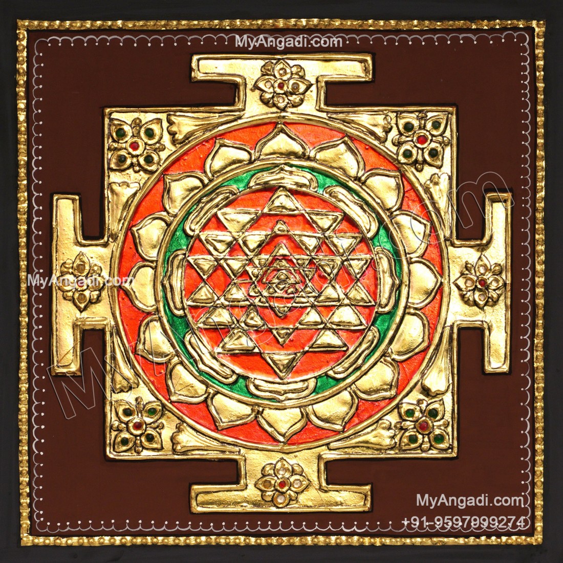 Sri Chakram Tanjore Painting