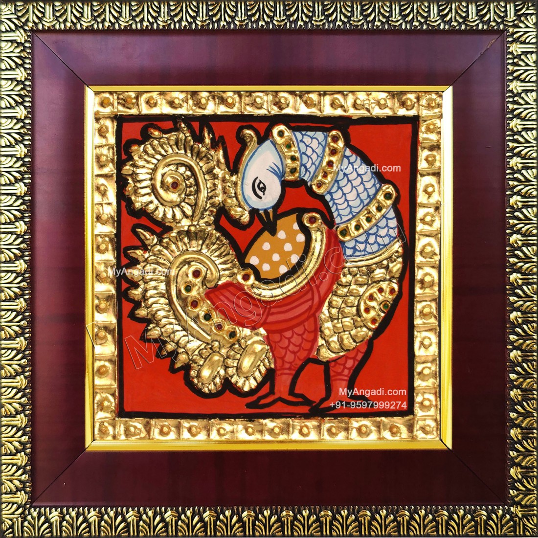 Small Peacock Tanjore Paintings