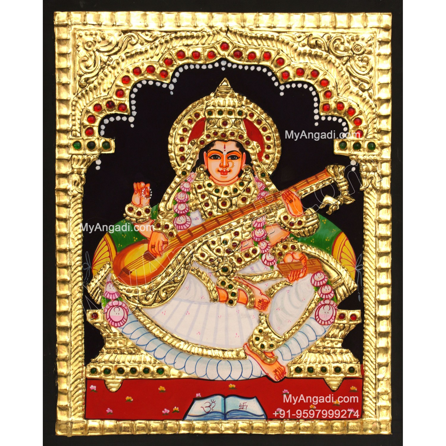 Saraswathi Devi Tanjore Painting - Buy Tanjore Paintings Online ...