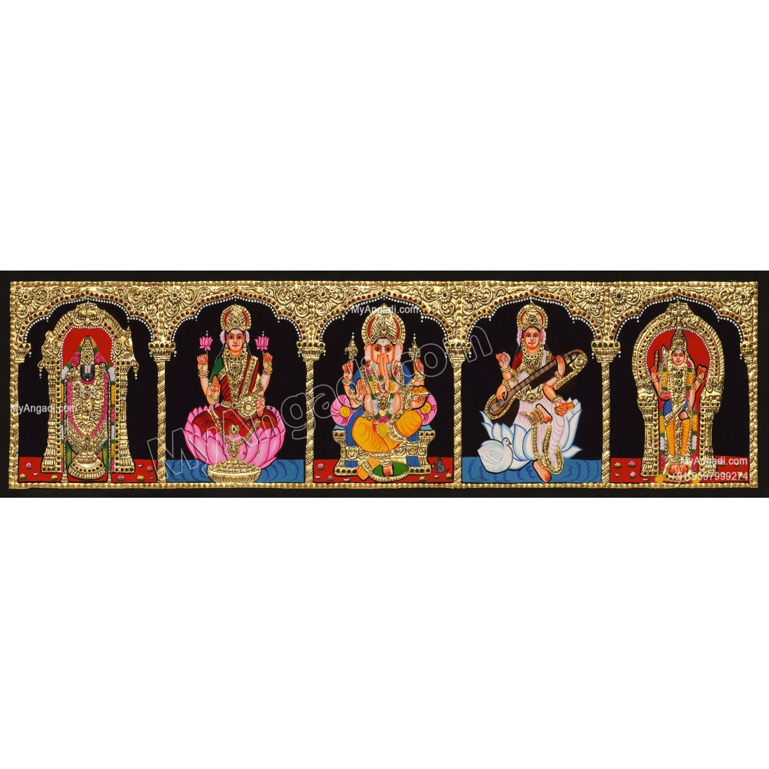 Panel Balaji Lakshmi Murugan Ganesha Saraswathi Tanjore Painting ...