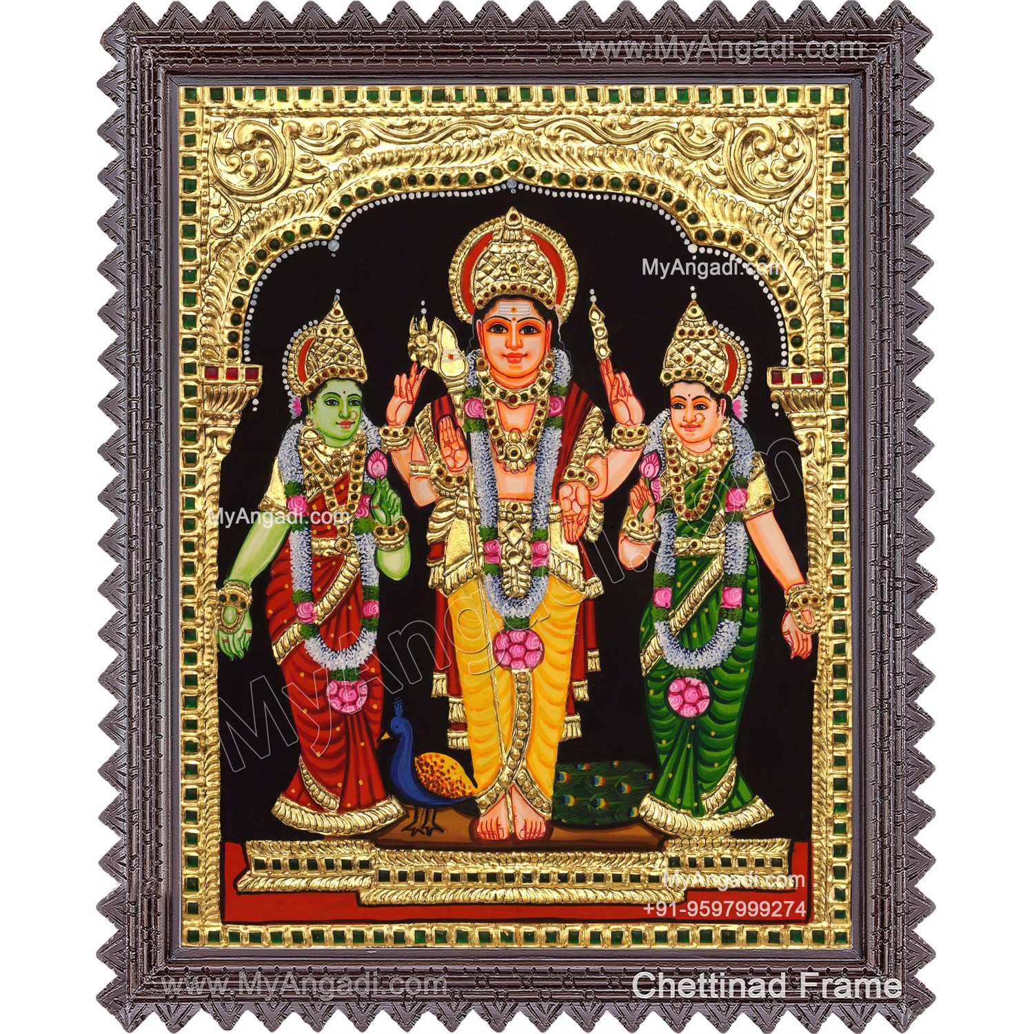 Valli Deivanai Murugan Tanjore Painting