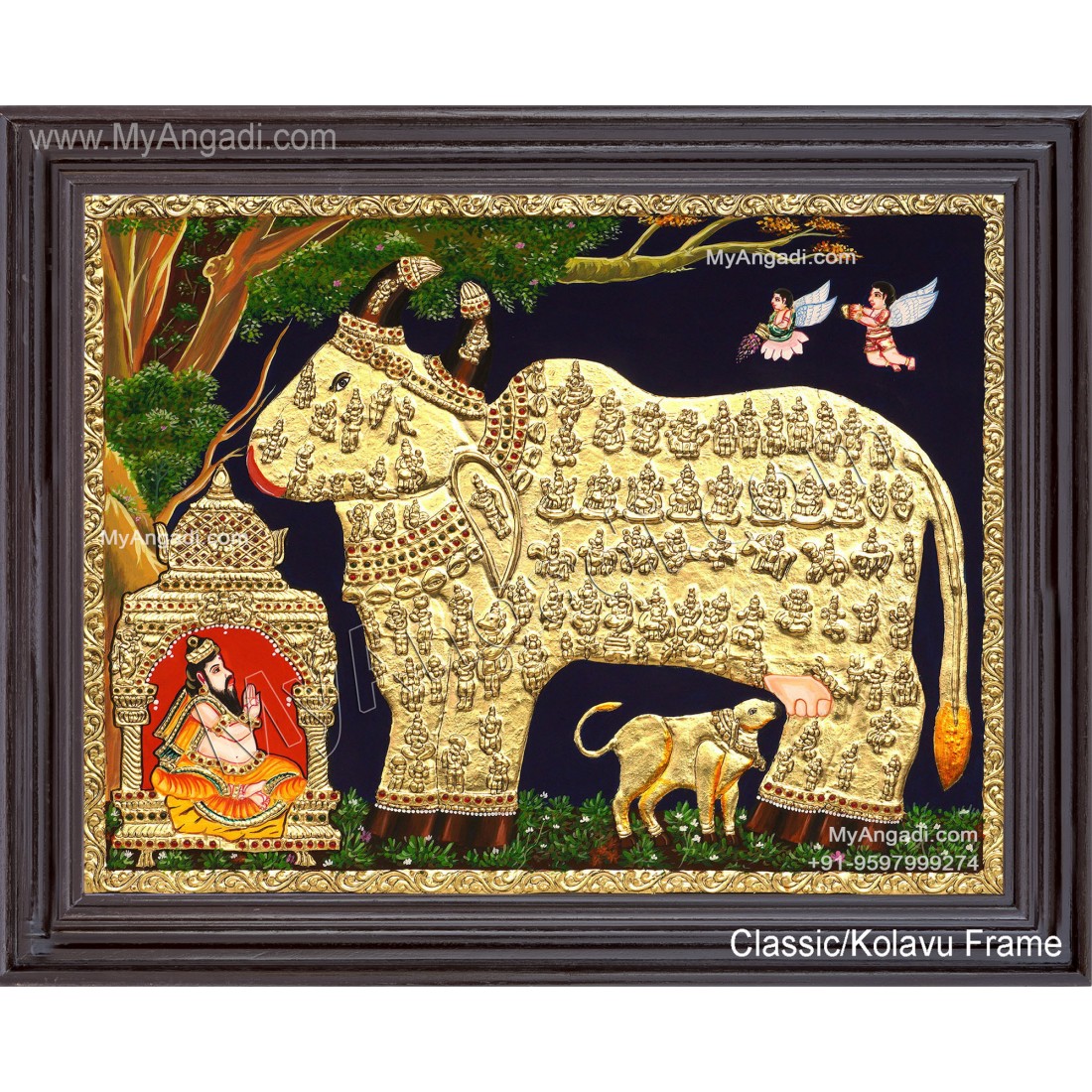 Komatha with Saint Tanjore Painting