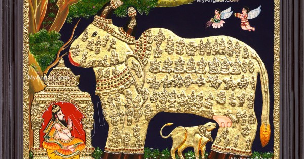 Komatha with Saint Tanjore Painting