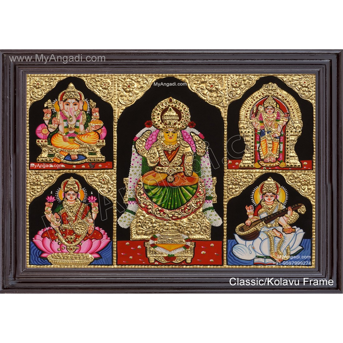 5 Panel Tanjore Painting