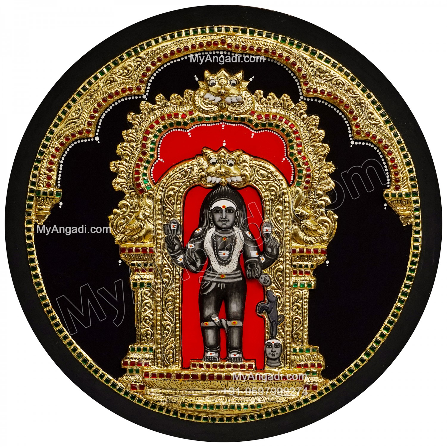 Kala Bairavar Tanjore Painting, Kalabairavar Tanjore Painting, 3D ...