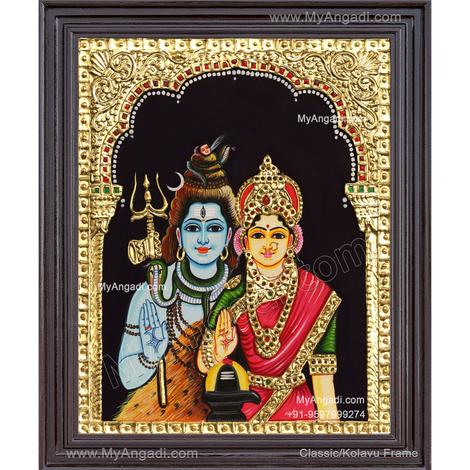 Shivan Parvathi Tanjore Paintings