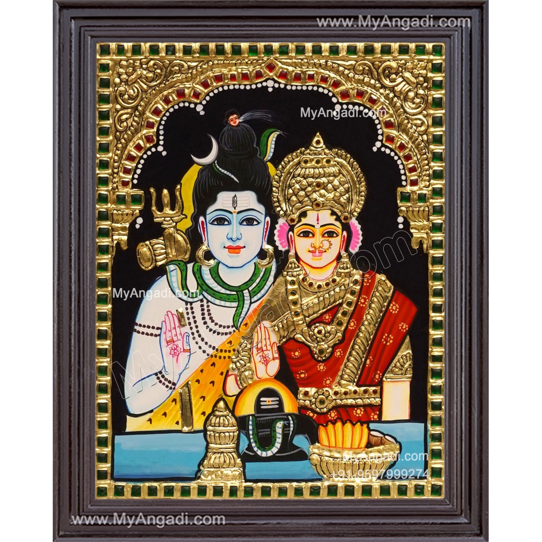 Shivan Parvathi Tanjore Painting