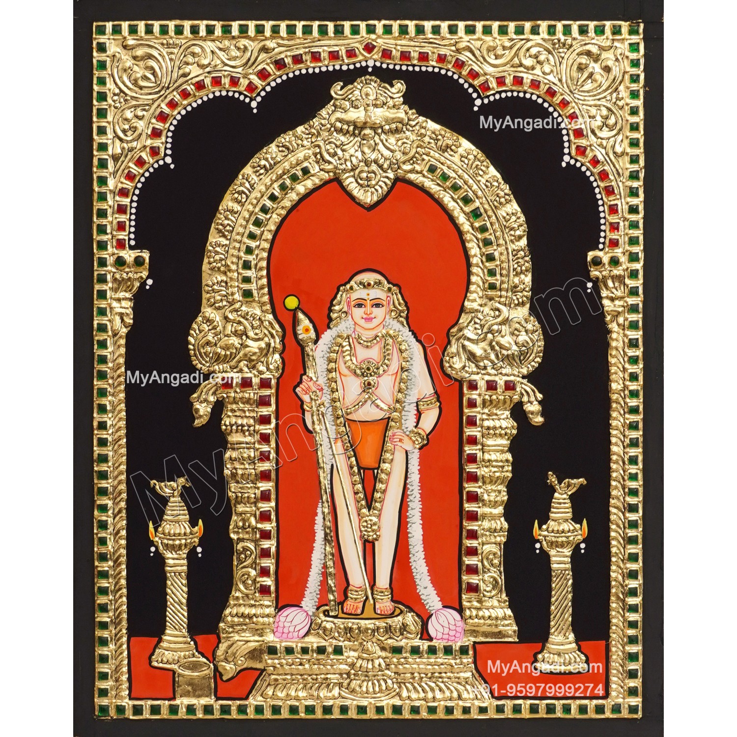 Aandi Murugan Tanjore Painting