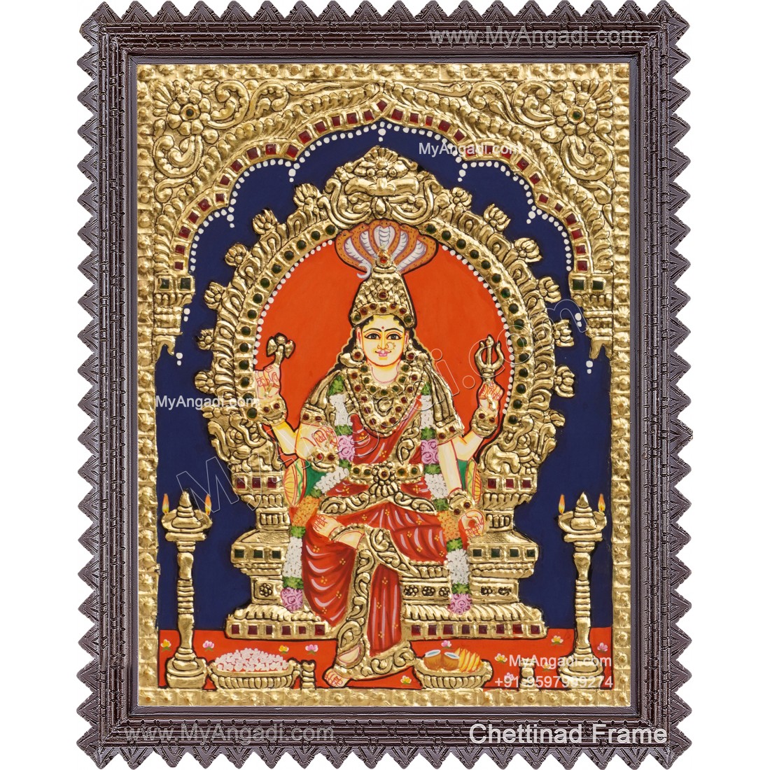 Renuka Devi Tanjore Painting, Amman Tanjore Painting