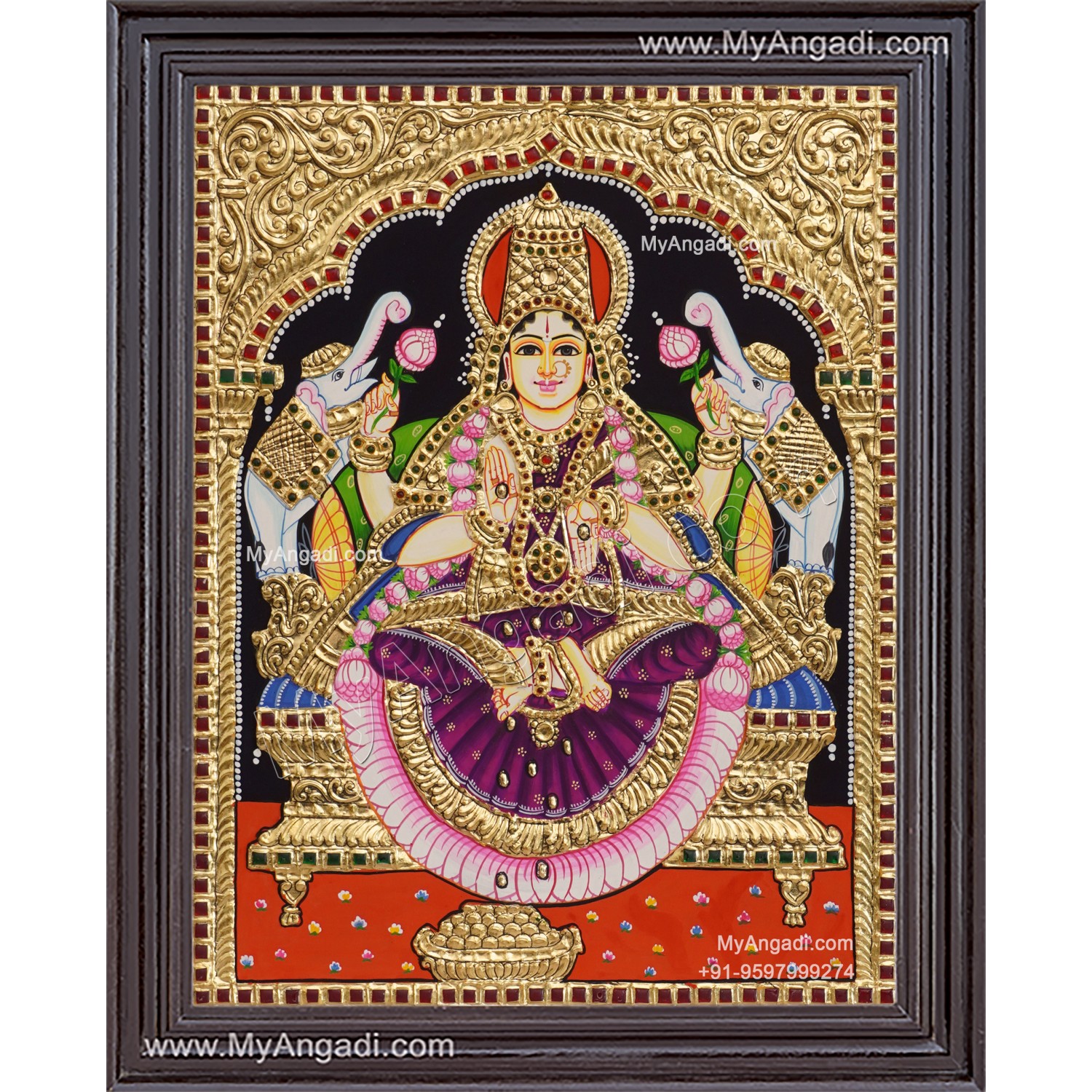 Gaja Lakshmi Tanjore Painting