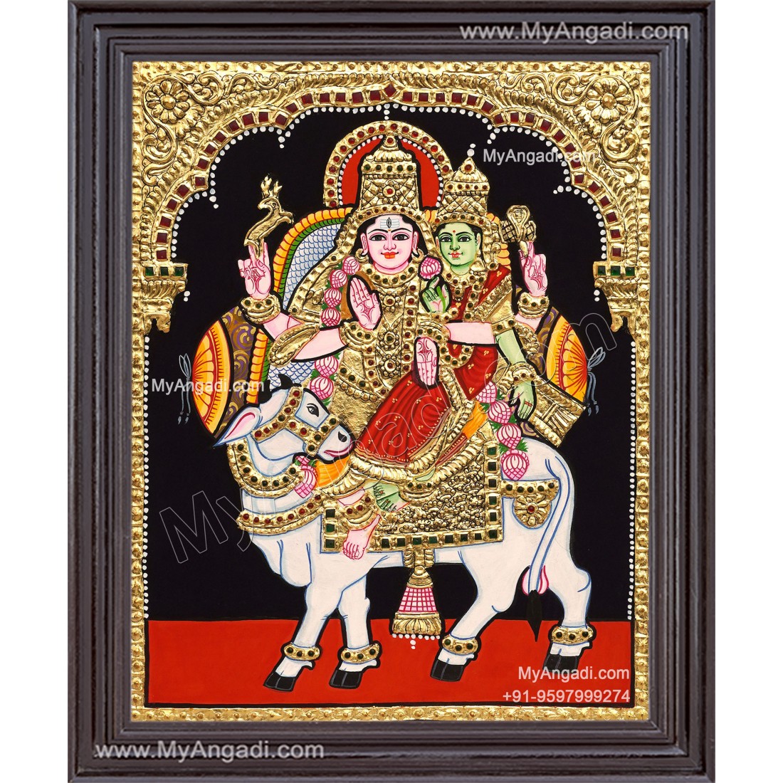 Pradhosham Sivan Parvathi Tanjore Painting