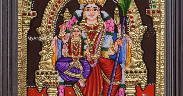 Lalitha Devi With Balambigai Tanjore Painting
