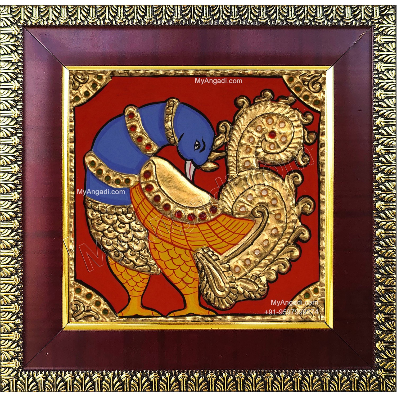 Small Peacock Tanjore Paintings