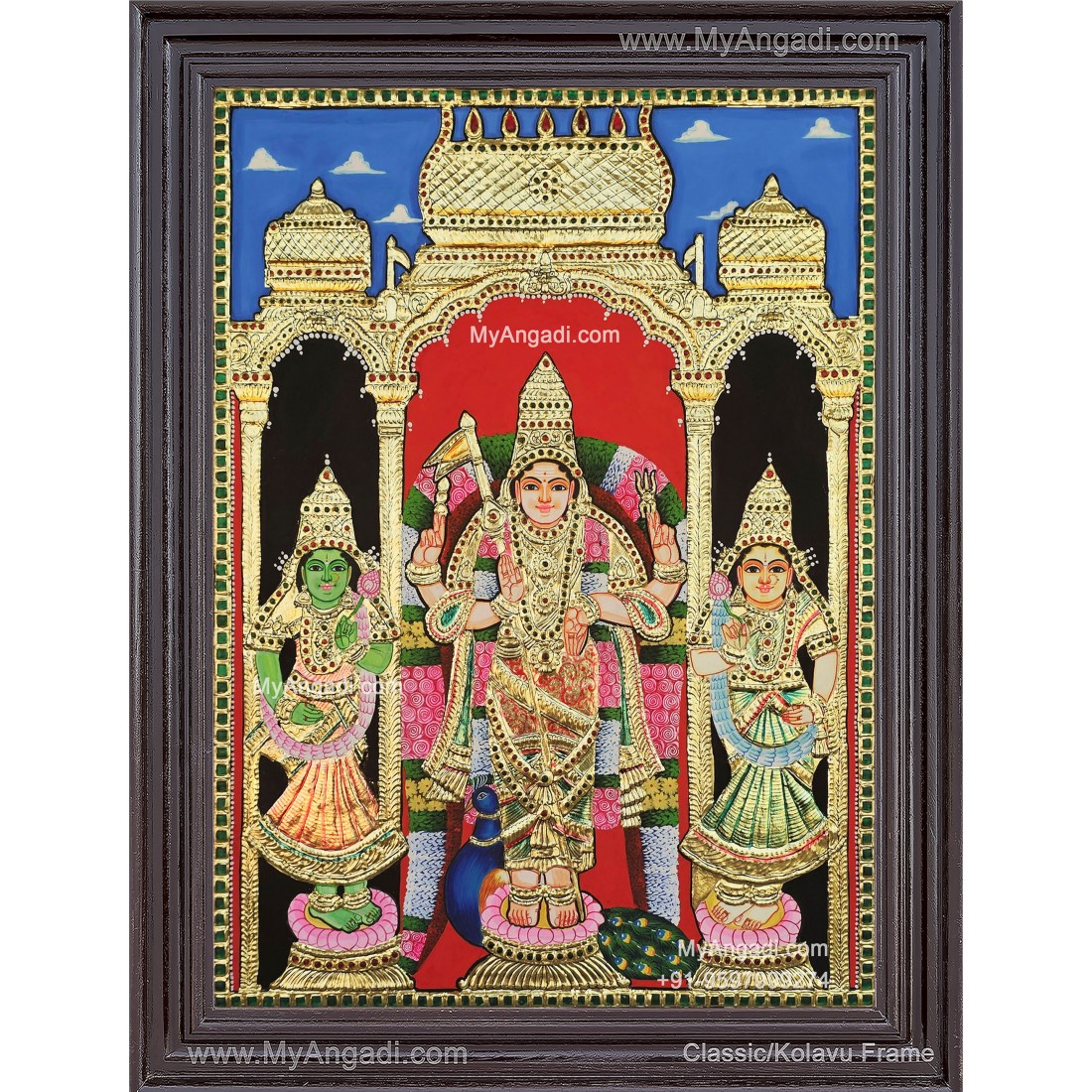 Valli Deivanai Murugan Tanjore Painting