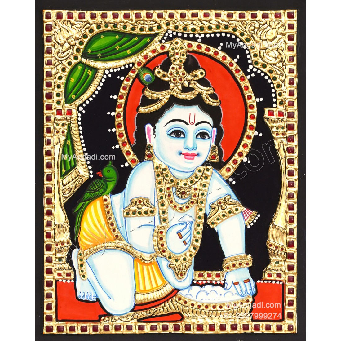 Butter Krishna Tanjore Painting