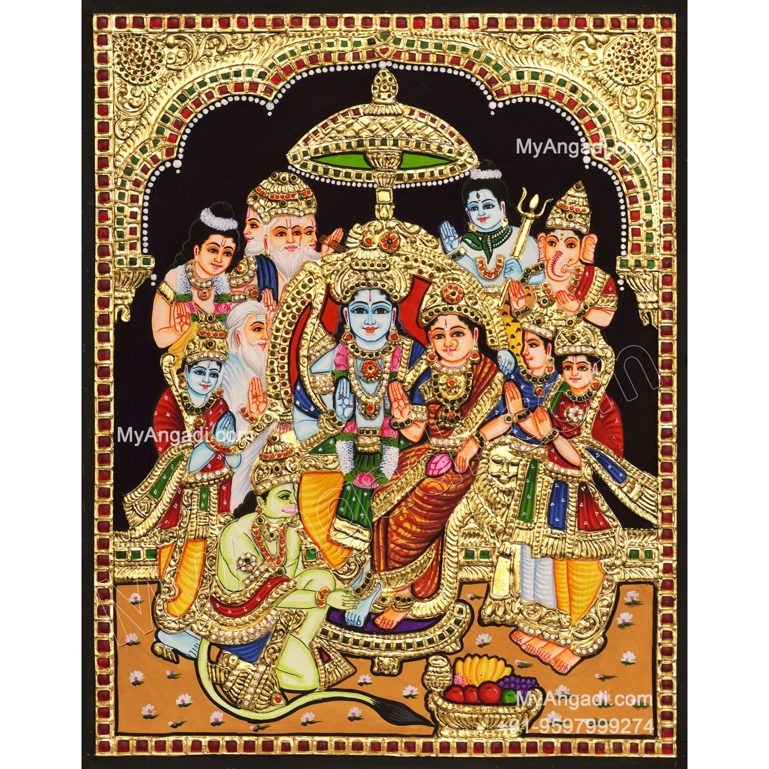 Ram Parivar Tanjore Painting - Buy Tanjore Paintings Online Shopping in ...