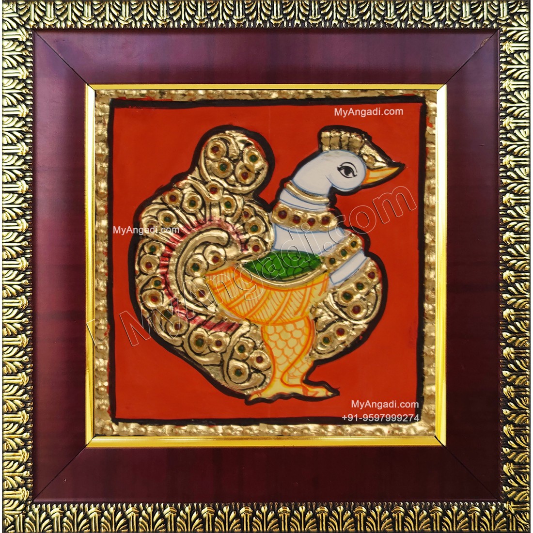Annam Swan / Anna Pakshi Tanjore Painting, Buy Anna Pakshi Tanjore ...