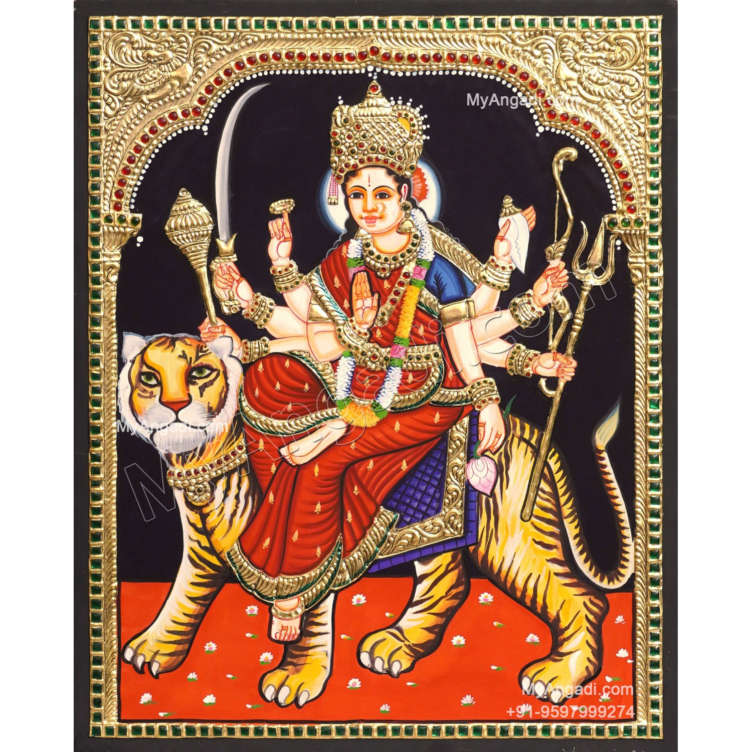 Durga Devi Tanjore Painting