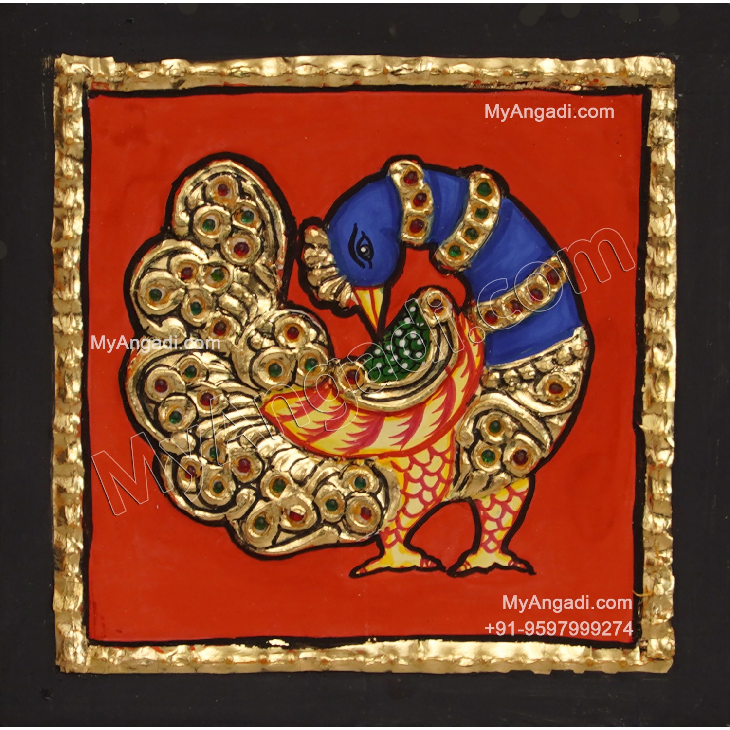 Small Peacock Tanjore Paintings