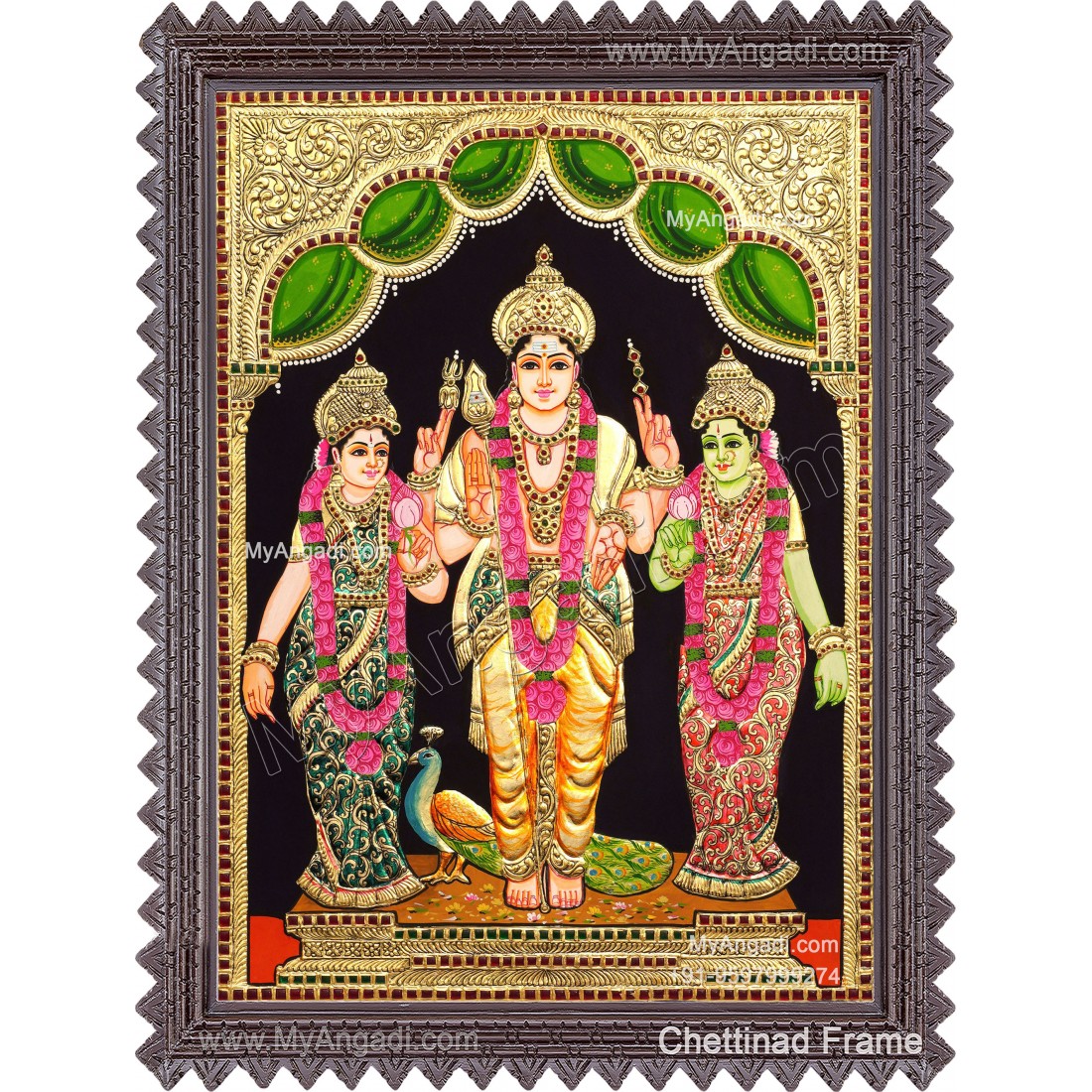 Valli Deivanai Murugan Tanjore Painting