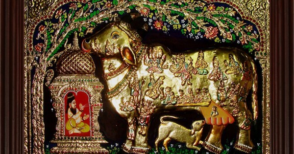 Komatha Double Emboss Tanjore Painting