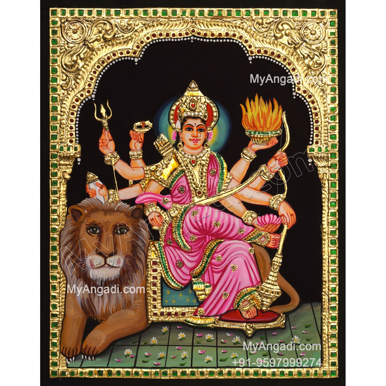 Durga Devi Tanjore Painting