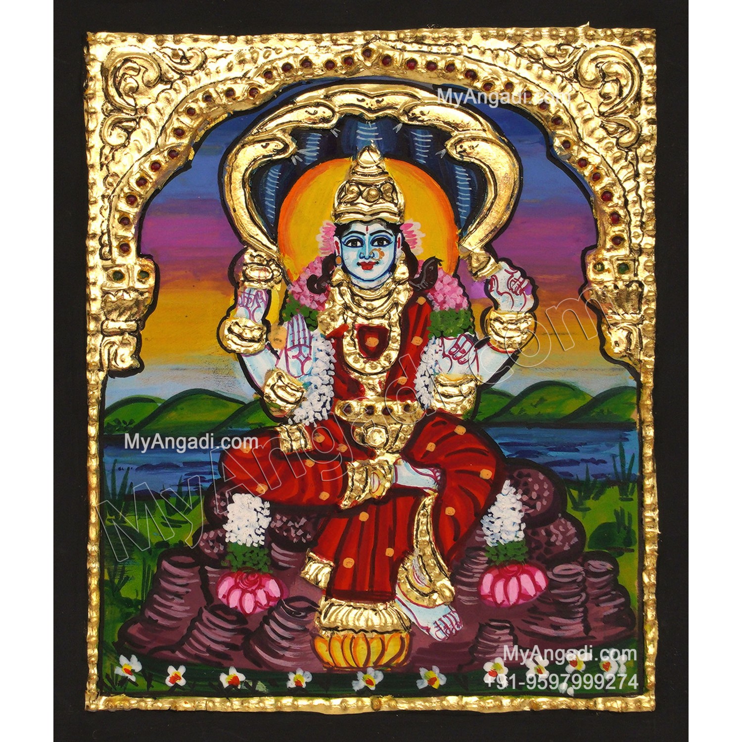 Renuka Devi Tanjore Painting, Amman Tanjore Painting