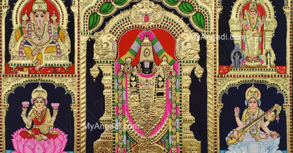 5 Panel Balaji Tanjore Paintings