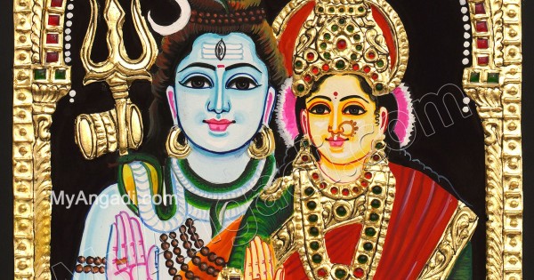 Shivan Parvathi Tanjore Paintings