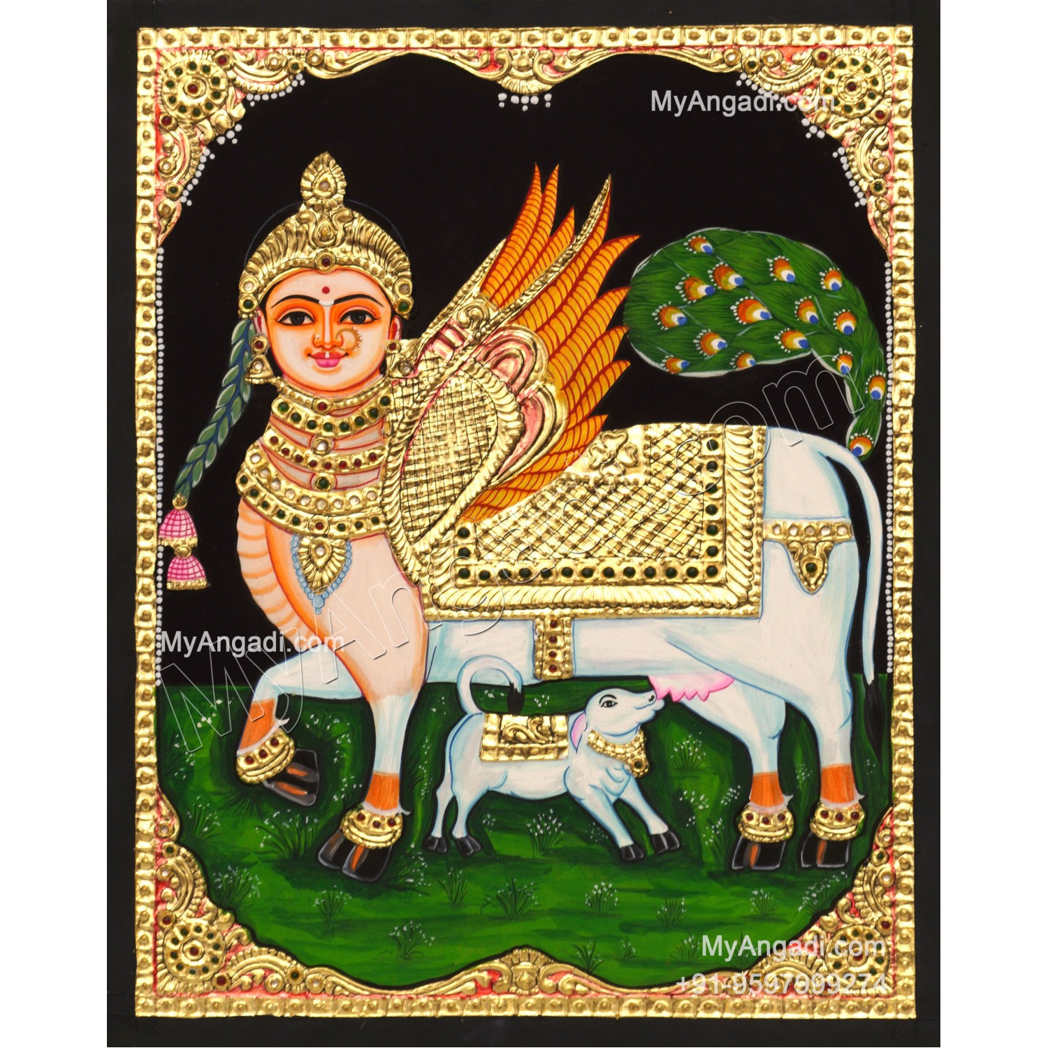 Komatha Tanjore Painting, Komatha Tanjore Painting, Buy Komatha Tanjore ...