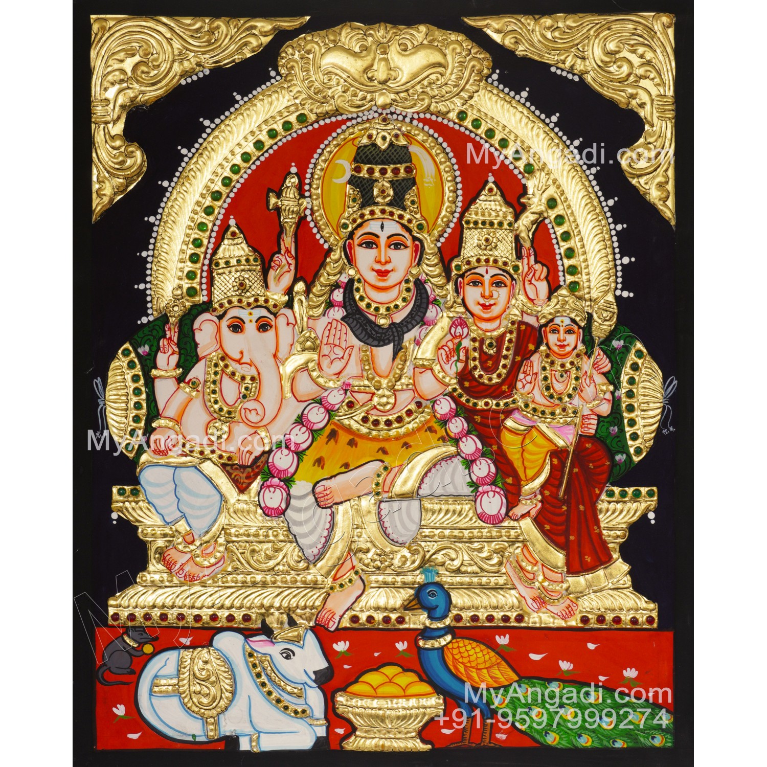 Shiva Family Tanjore Painting