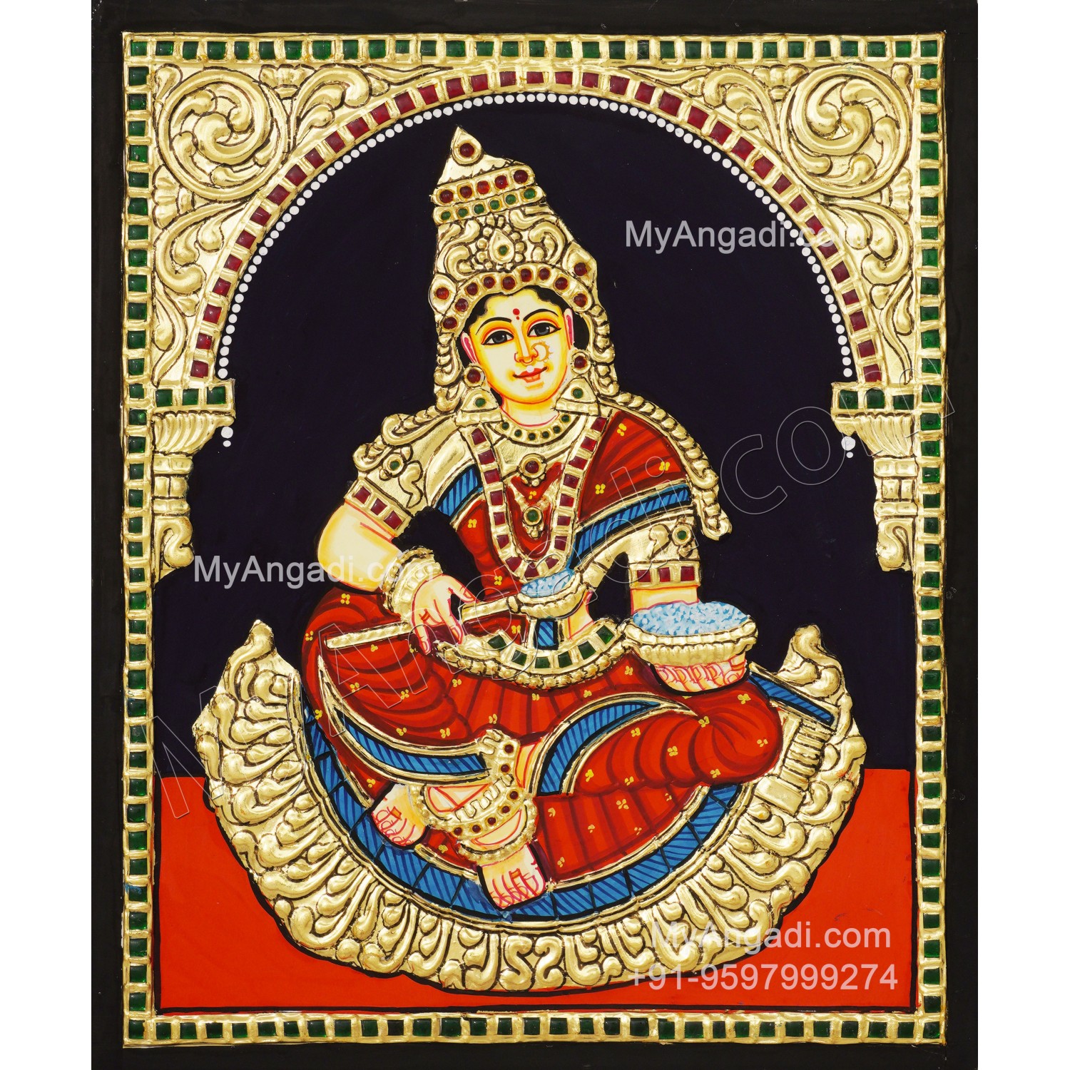 Annapoorani Tanjore Painting, Buy Annapoorani Tanjore Paintings ...